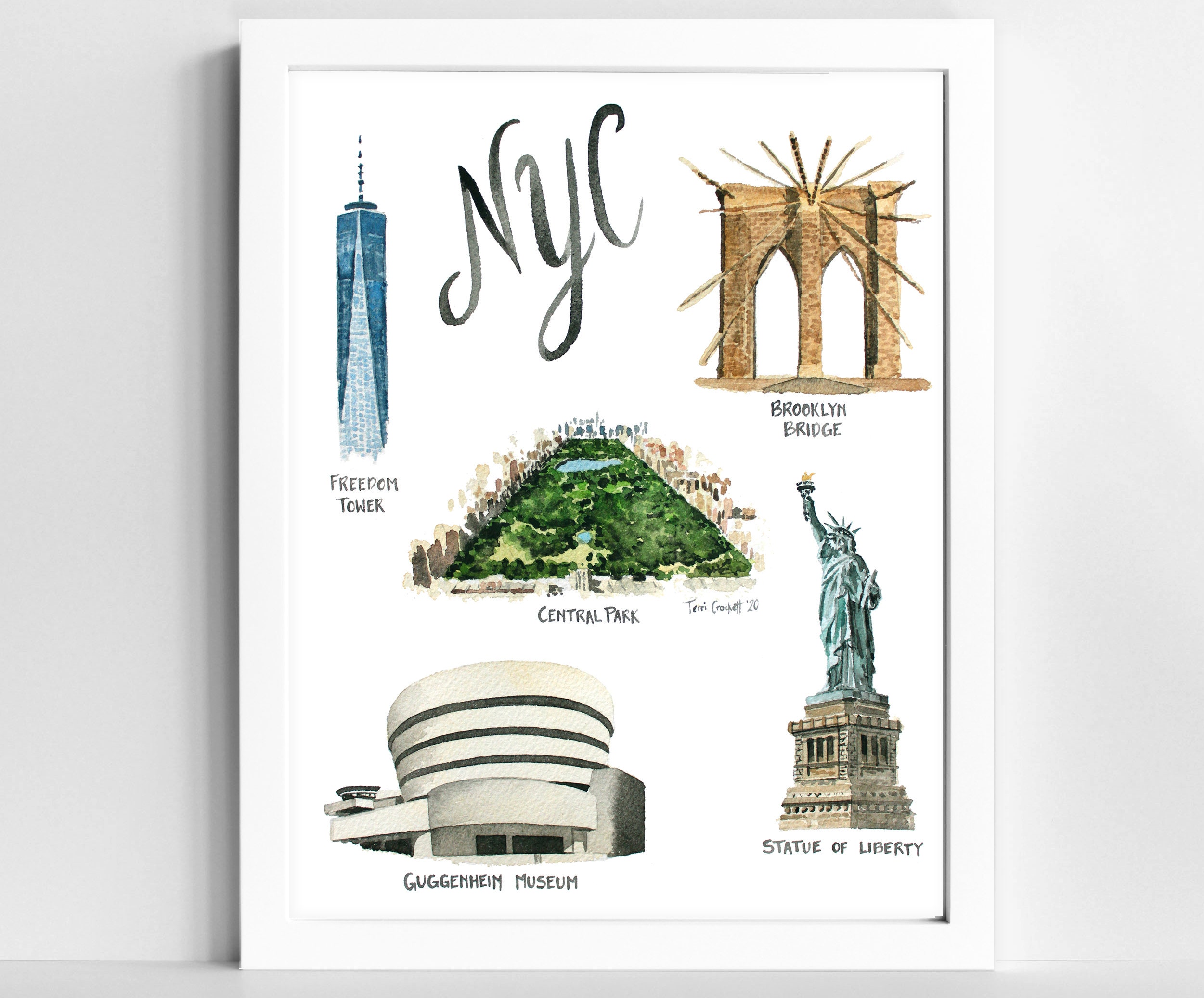 New York City Print | NYC Watercolor | NYC Wall Art - Etsy