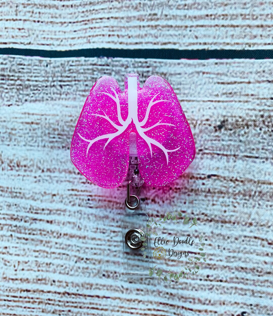 Glitter Lung Badge Reel Nurse Pulmonary Doctor - Etsy