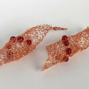 SALE NEW PRICE Copper Wire Crocheted Earrings Wire Jewelry Statement ...