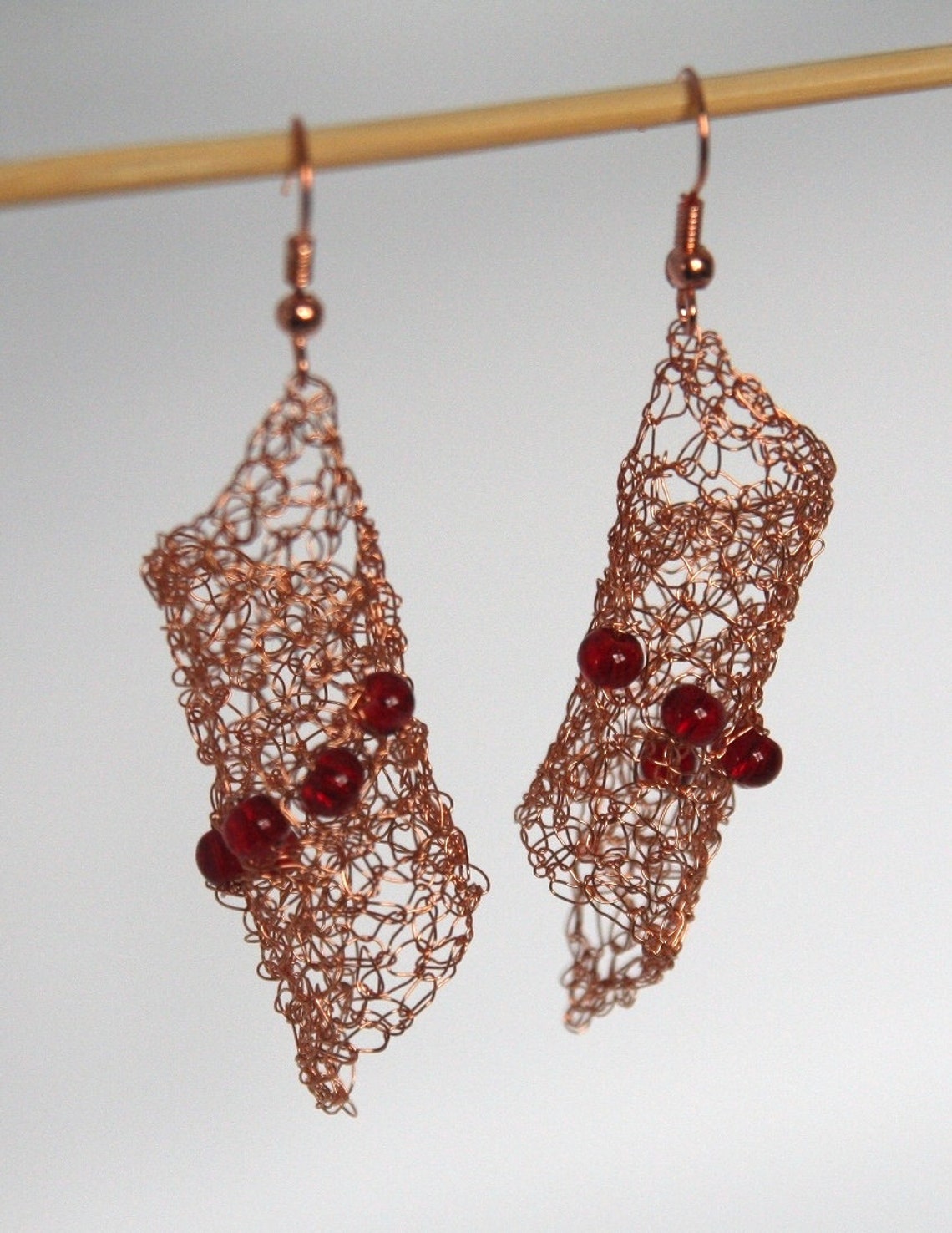 SALE NEW PRICE Copper Wire Crocheted Earrings Wire Jewelry Statement ...