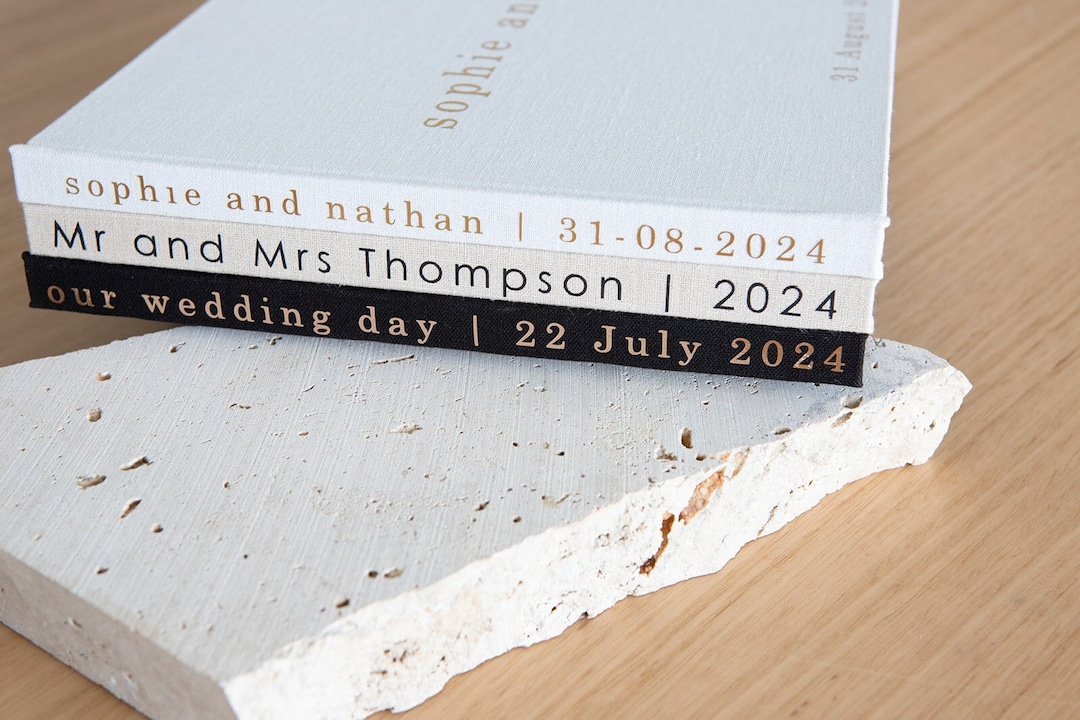 ADD ON Listing Only - Spine Printing to Your Linen Guestbook - Etsy