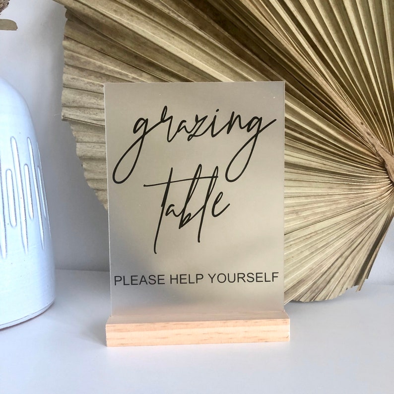 Acrylic Grazing Table Sign / Grazing Table / Grazing Sign / | Etsy