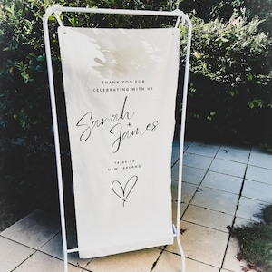 Fabric Wedding Sign / Personalised Cotton Sign /fabric Sign With ...