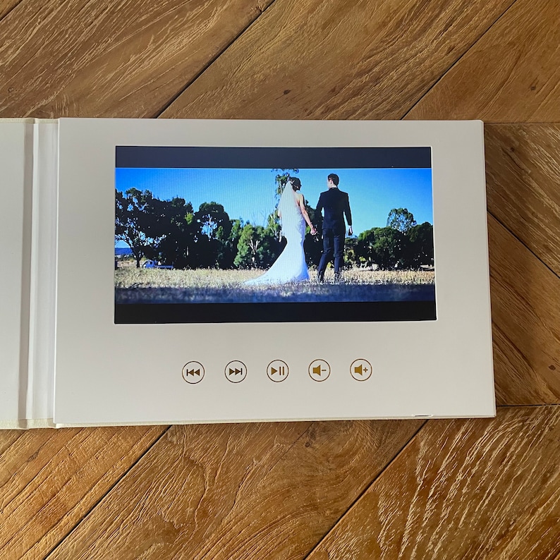 Linen Video Book / Wedding Engagement Baby Keepsake / Video Album ...