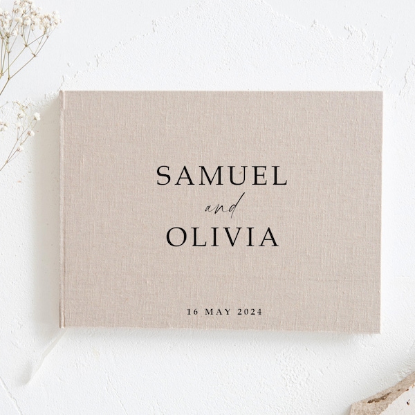 Linen Guest Book - Etsy