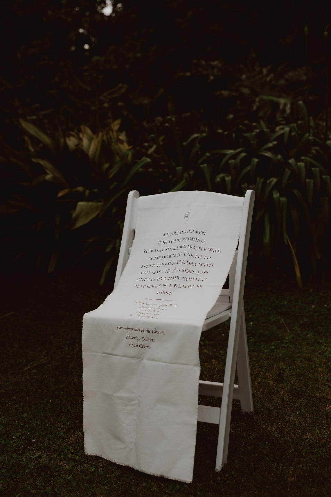 In Loving Memory Wedding Family Memorial Sign/ Personalised Cotton Sign ...
