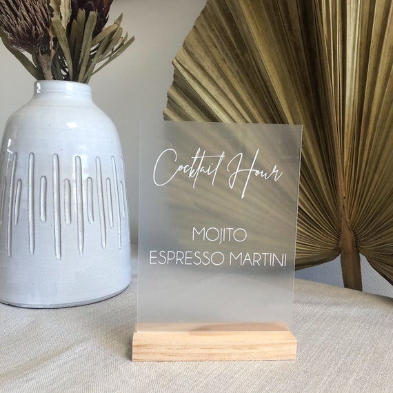 Cocktail Hour Table Sign / Cocktail Sign / Cocktail Hour Sign | Etsy