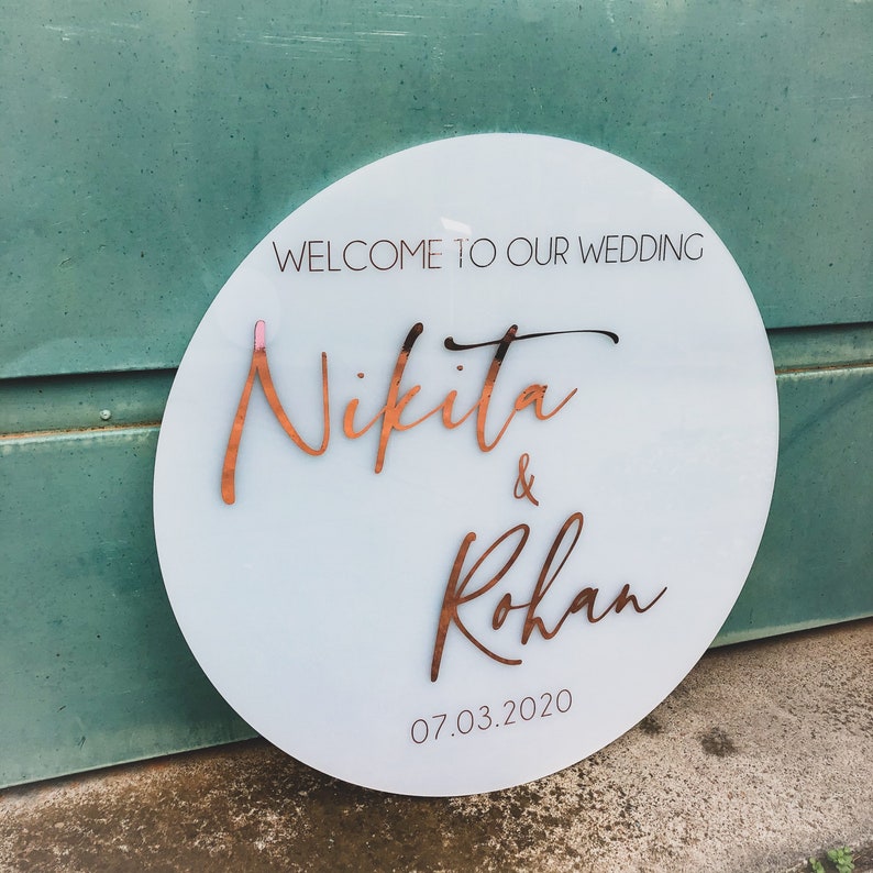 Circle Acrylic Welcome Sign / Wedding Acrylic Sign / Wedding - Etsy