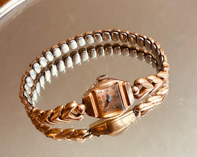 Ladies 14K Rose Gold Swiss Watch, Mid Century, Monogrammed, for Repair ...
