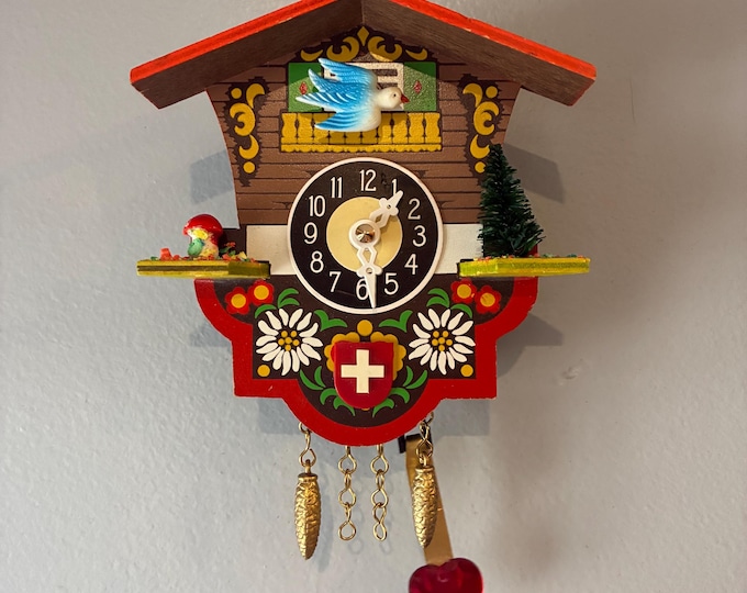 Working QUARTZ Mini German Chalet Bobbing Bluebird Clock, Cuckoo Style ...