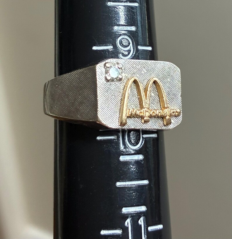 Men’s 10K Gold/diamond Mcdonalds Employee Ring, Size 9.5 - Etsy