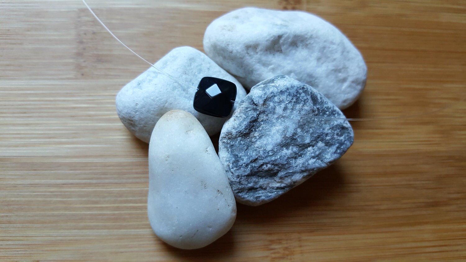 Collection Serenity // Black Onyx on Transparent Thread or | Etsy