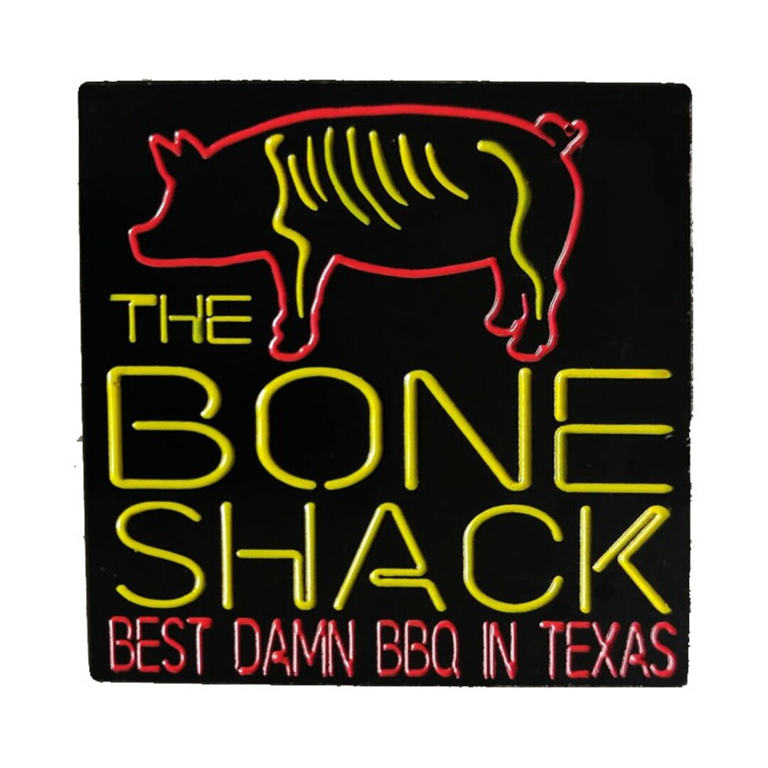 Bone Shack BBQ Enamel Pin - Black Light Reactive - Etsy