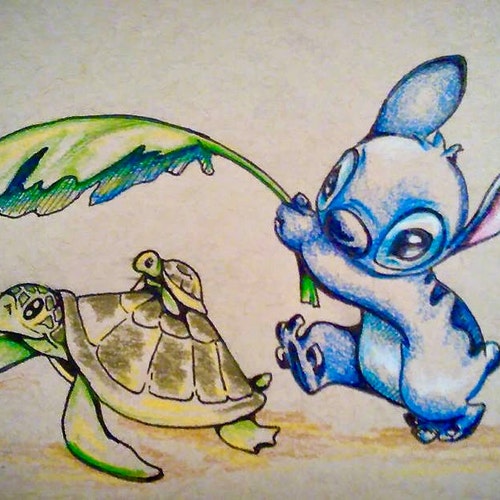 Original Art Print Lilo and Stitch Series Stitch and the | Etsy