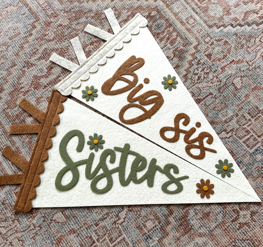 Scalloped Felt Name Pennant, Big Sister Photo Prop, Girl Room Decor - Etsy