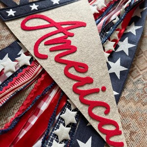 America Vintage Pennant Flag, Red White and Blue American Decor, Fourth ...