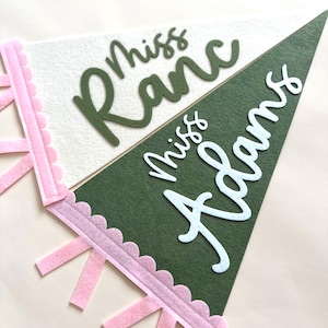 Teacher Custom Name Pennant, Personalized Teacher Gift for Classroom ...