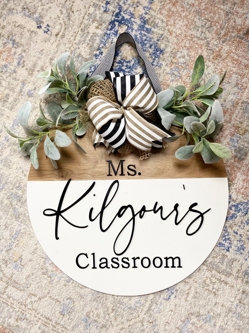 Personalized Teacher Door Hanger Classroom Door Sign Custom - Etsy