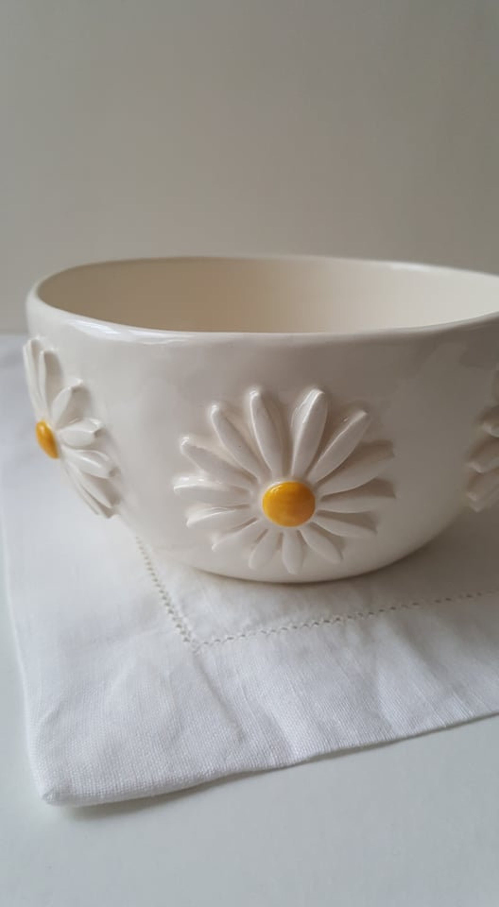 Handbuilt Ceramic Bowl Pottery Bowls Flower Decorated - Etsy