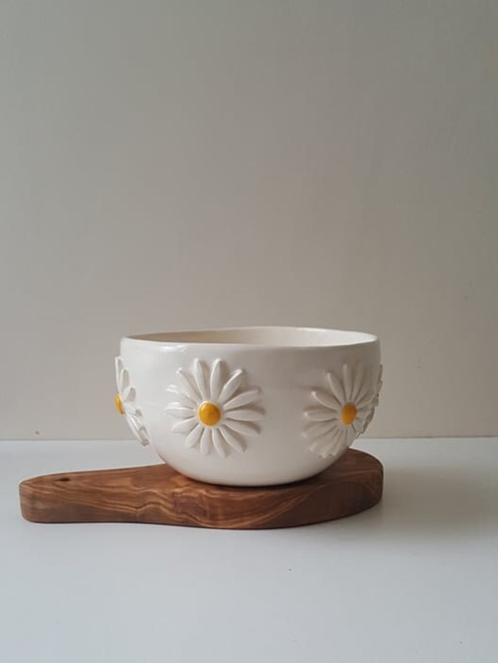 Handbuilt Ceramic Bowl Pottery Bowls Flower Decorated - Etsy