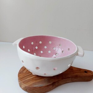 Berry Colander, Ceramic Colander, Handmade Pottery Strainer, Berry Bowl ...