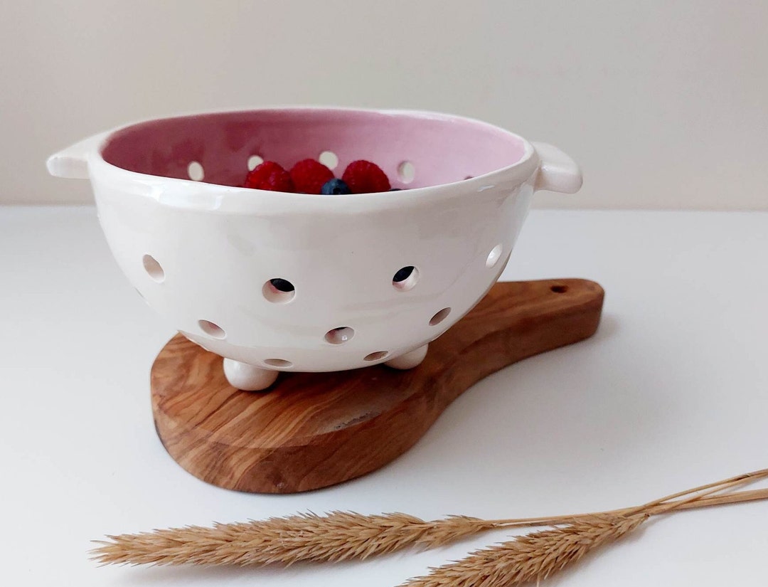 Berry Colander, Ceramic Colander, Handmade Pottery Strainer, Berry Bowl ...