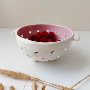Berry Colander, Ceramic Colander, Handmade Pottery Strainer, Berry Bowl ...