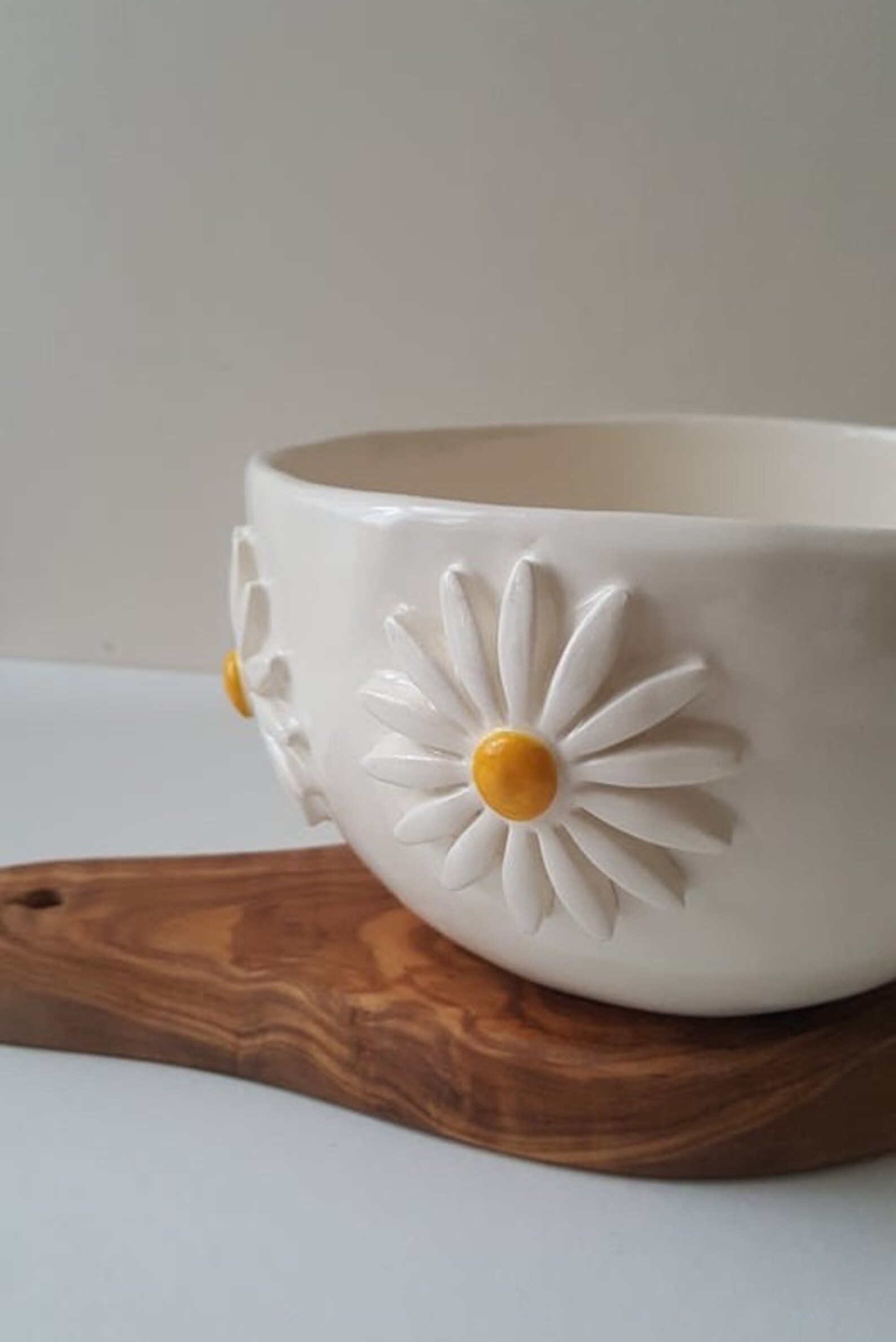 Handbuilt Ceramic Bowl Pottery Bowls Flower Decorated - Etsy