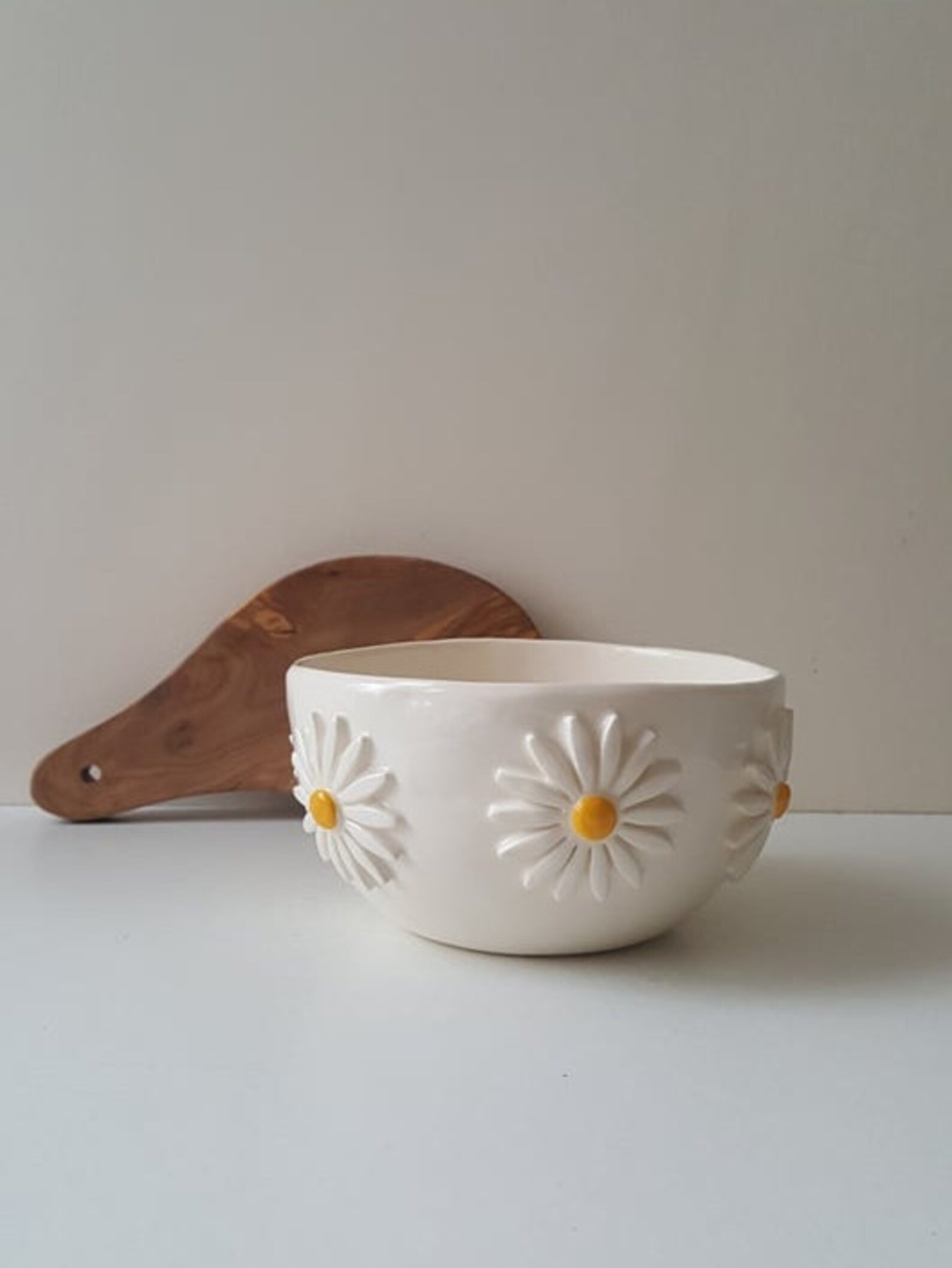 Handbuilt Ceramic Bowl Pottery Bowls Flower Decorated - Etsy
