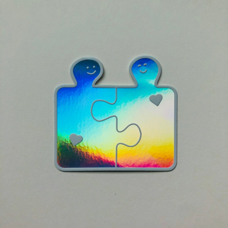 Puzzle Hug Sticker 3" X 2.8" - Etsy