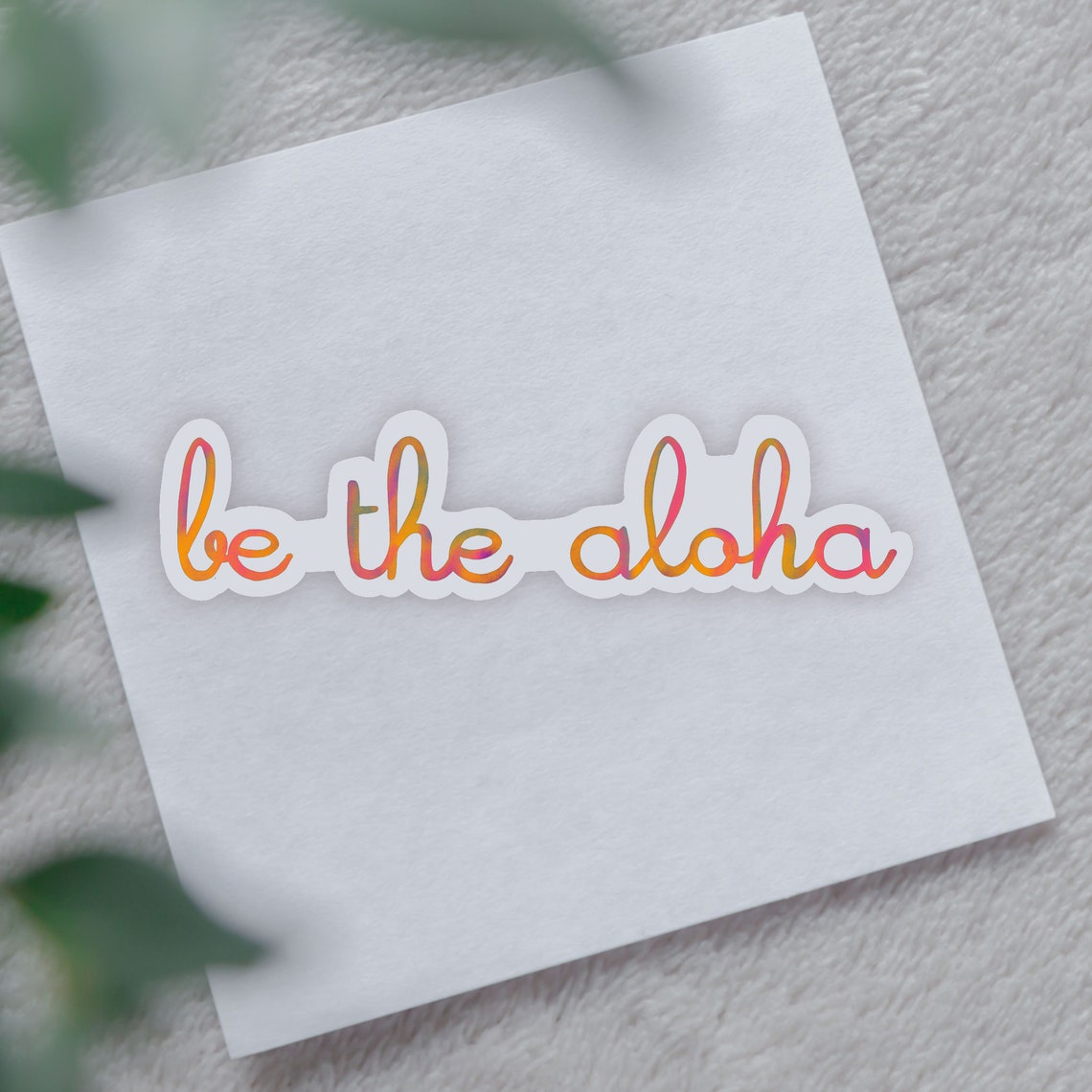 Be the Aloha Cursive Orange Text Clear Sticker Waterproof - Etsy