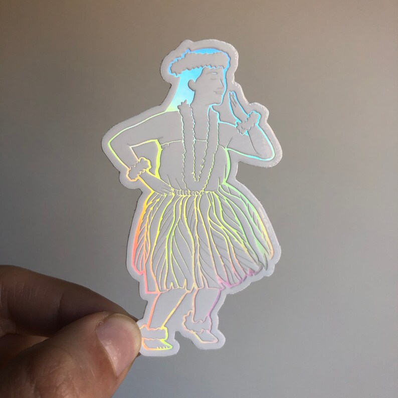 Hawaiian Hula Dancer Holographic Sticker Die Cut - Etsy
