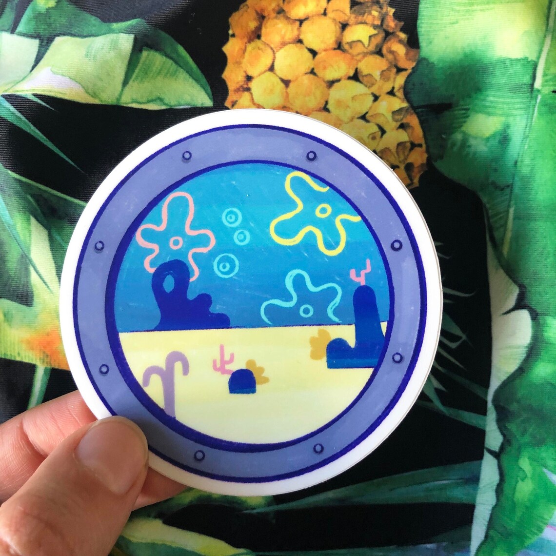 Spongebob Themed Bikini Bottom Window Sticker Window - Etsy