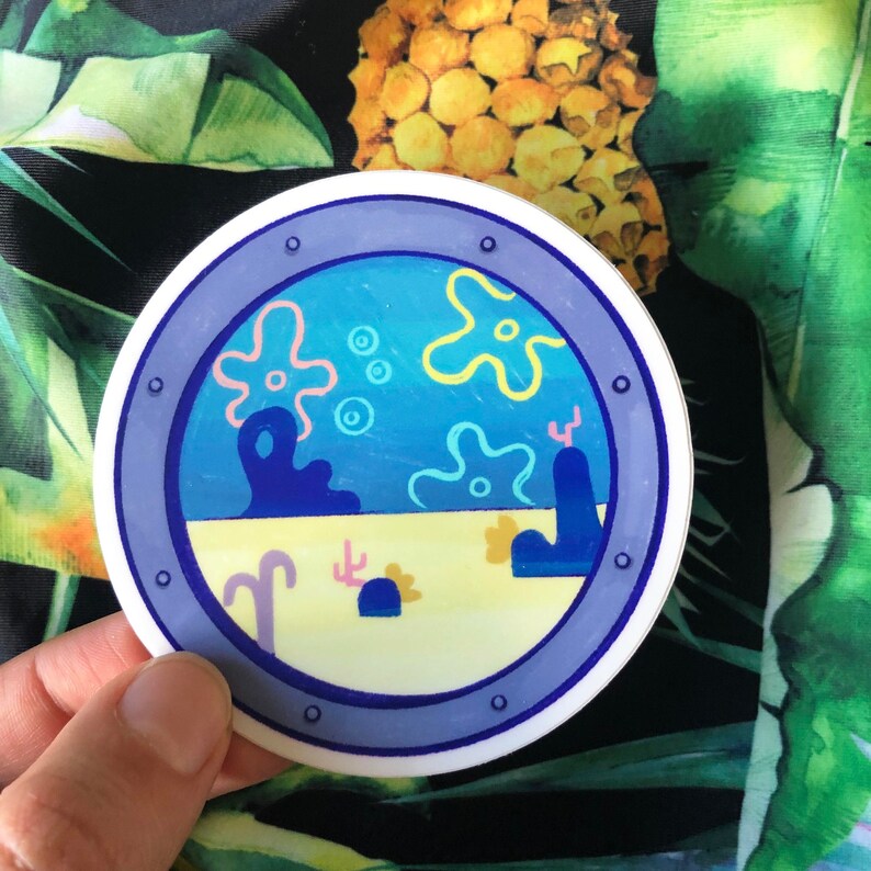 Spongebob Themed Bikini Bottom Window Sticker Window - Etsy