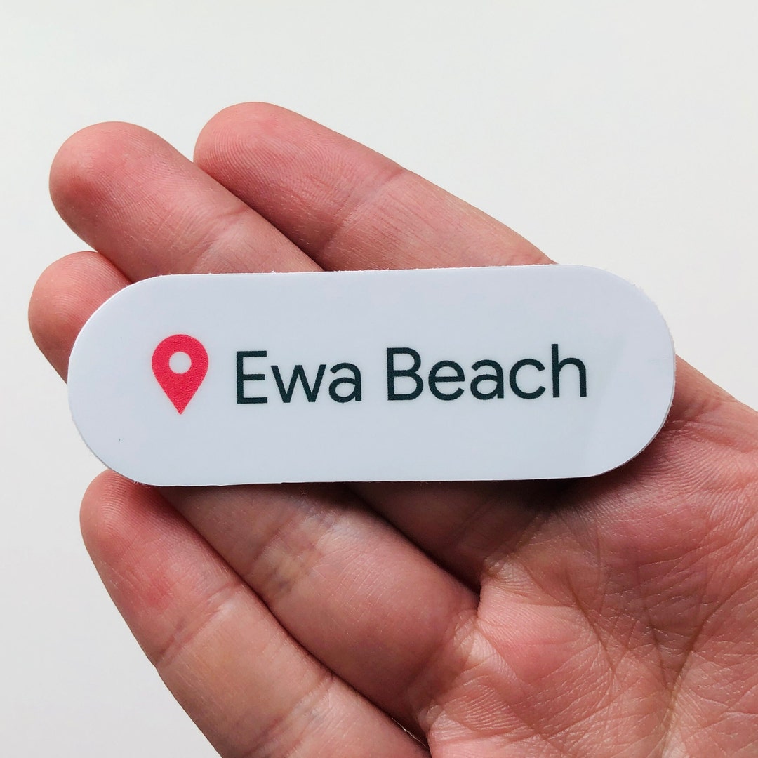 Ewa Beach Location, Water Bottle Sticker Laptop Stickers Decal Small ...