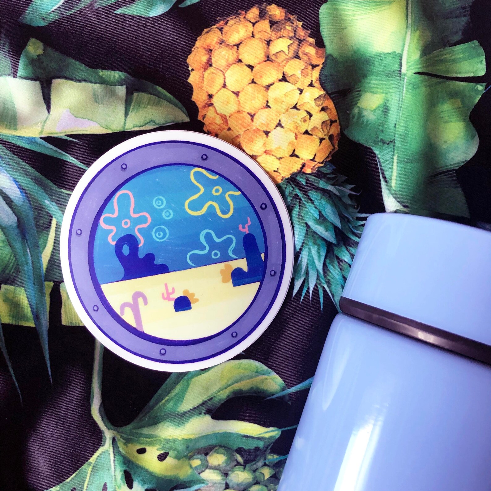 Spongebob Themed Bikini Bottom Window Sticker Window - Etsy