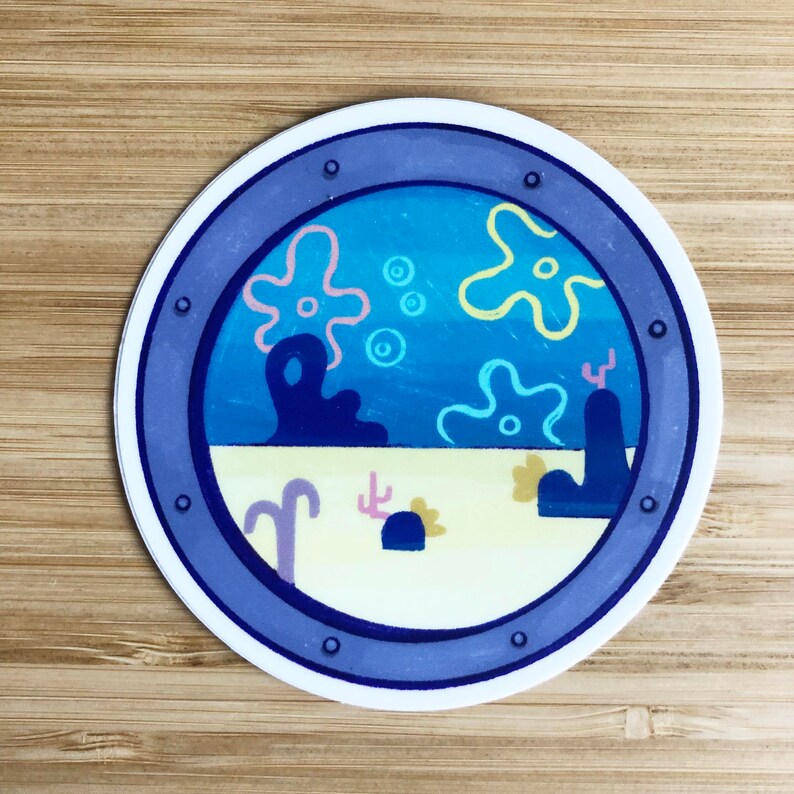 Spongebob Themed Bikini Bottom Window Sticker Window - Etsy