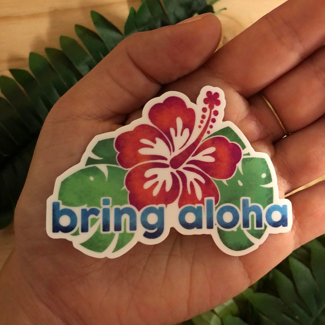 Bring Aloha Hibiscus Monstera Sticker Waterproof Outdoor - Etsy