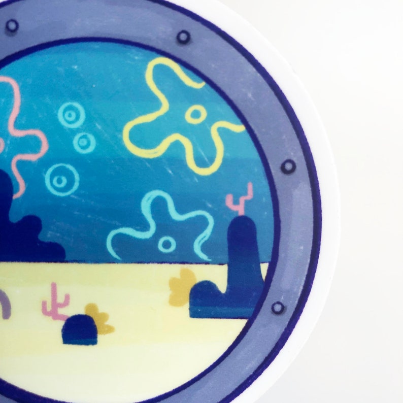Spongebob Themed Bikini Bottom Window Sticker Window - Etsy