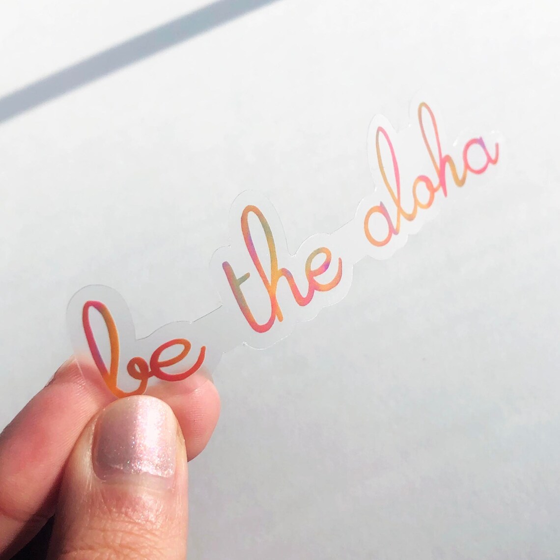 Be the Aloha Cursive Orange Text Clear Sticker Waterproof - Etsy