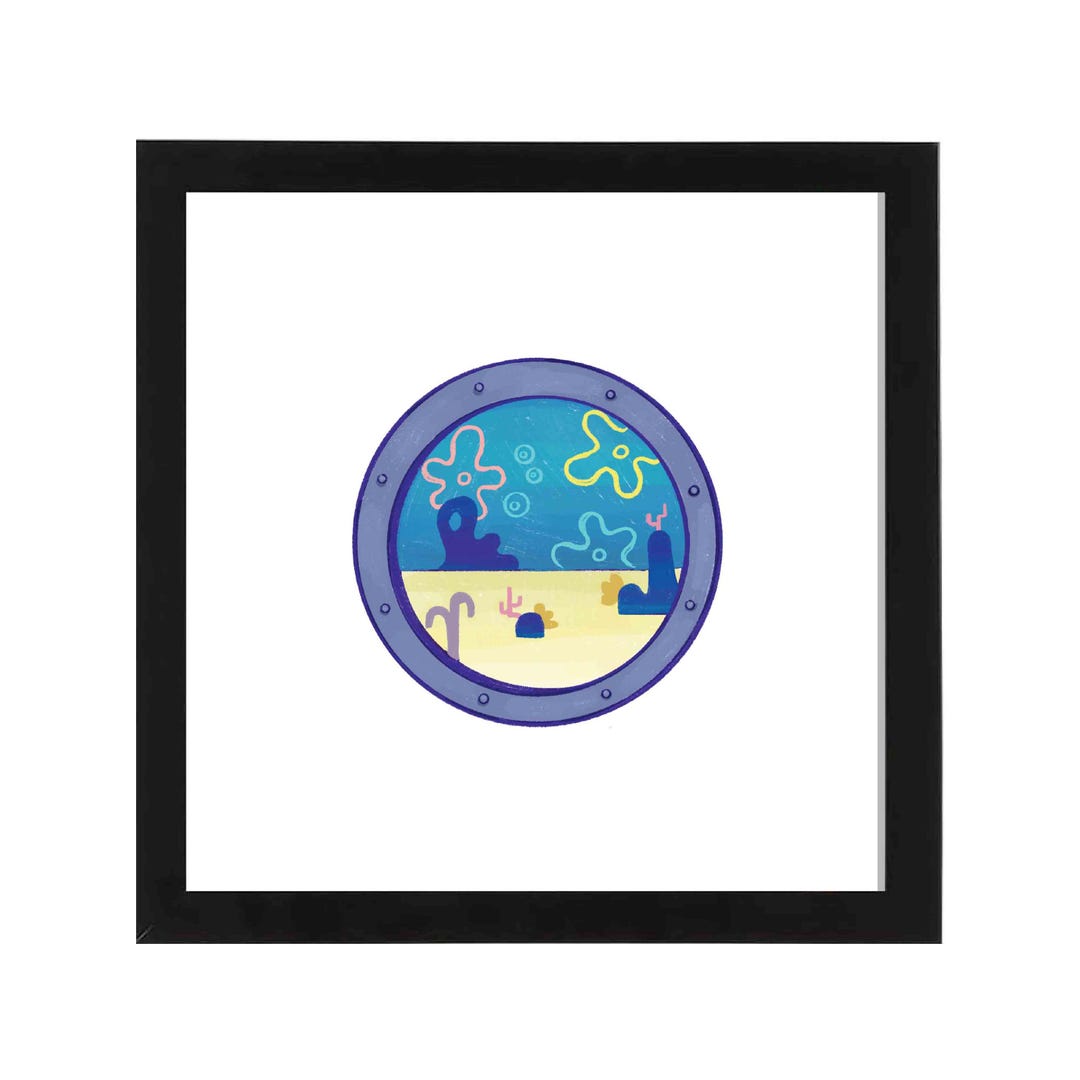 Spongebob Bikini Bottom Window 8x8 Art Print - Etsy