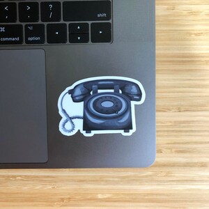 Retro Vintage Black Rotary Telephone Sticker, Old Fashioned ...