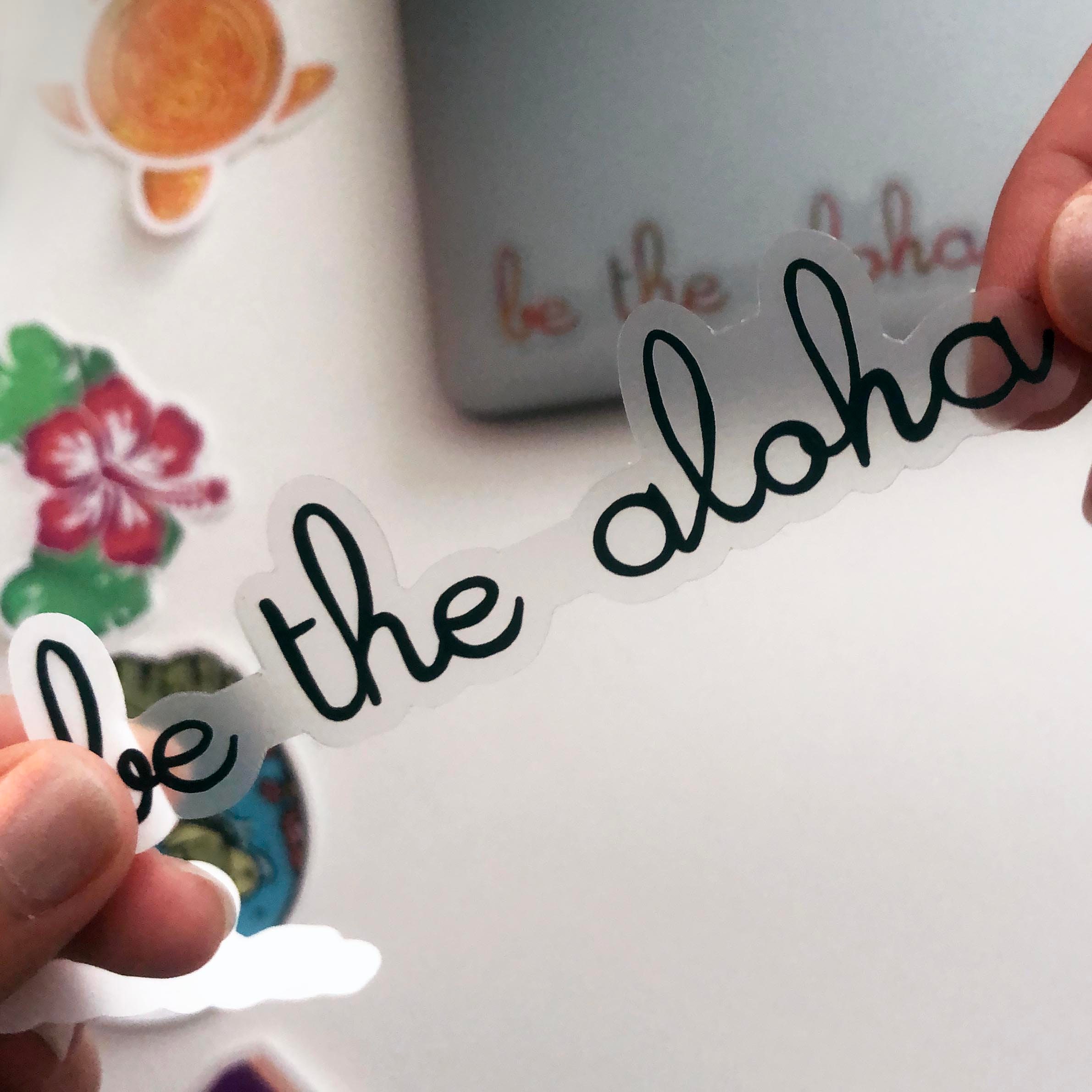 Be the Aloha Cursive Black Text Clear Sticker Waterproof - Etsy