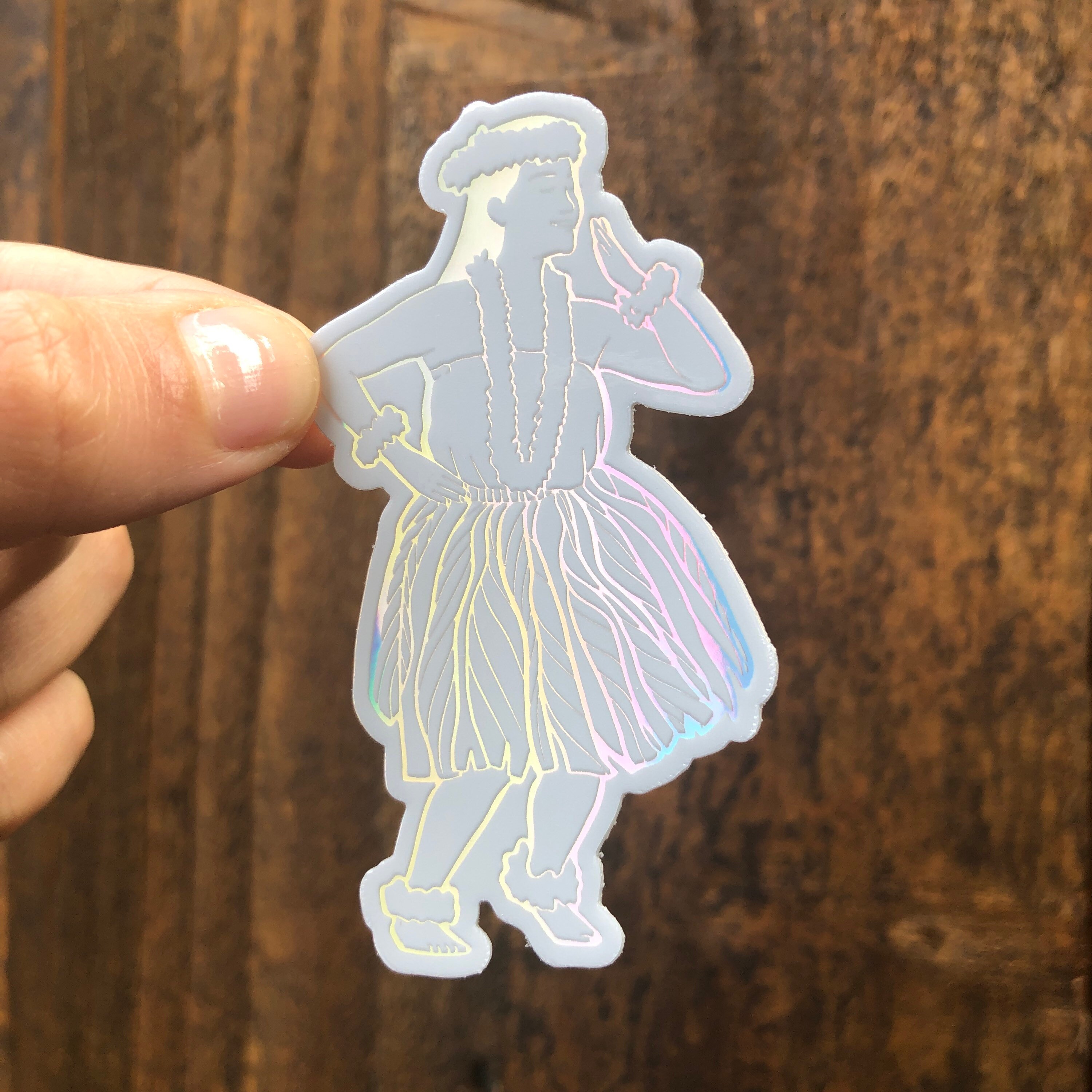 Hawaiian Hula Dancer Holographic Sticker Die Cut - Etsy