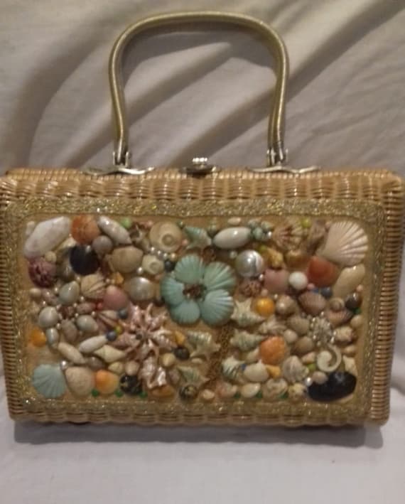 1950s Rare Large Shell Basket Bag / 1950s Decorative Shell Bag - Etsy
