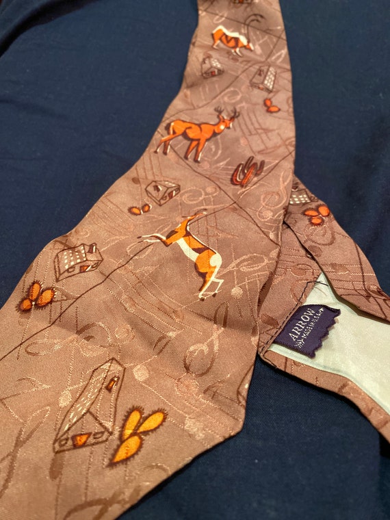1940s -50s Vintage Mens Necktie / Label - ARROW - mad… - Gem