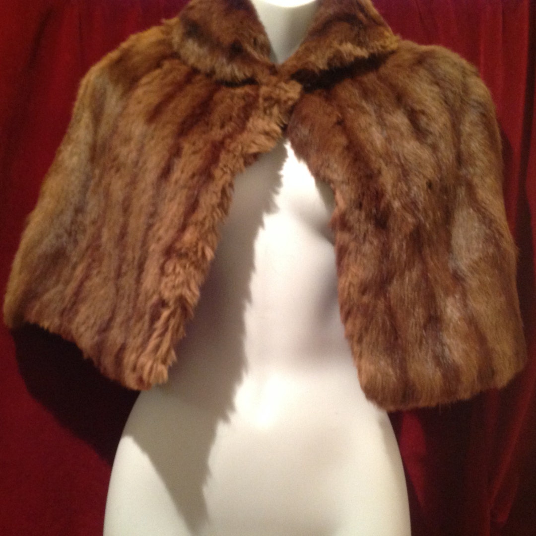 1940's 1950'S Real Fur Short Cape Jacket - Etsy