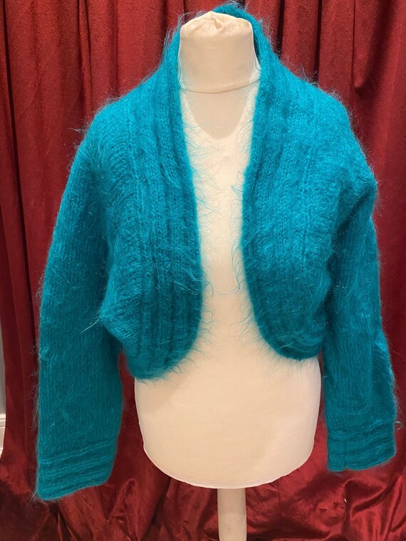 Vintage Green Ladies Mohair Bolero - Gem