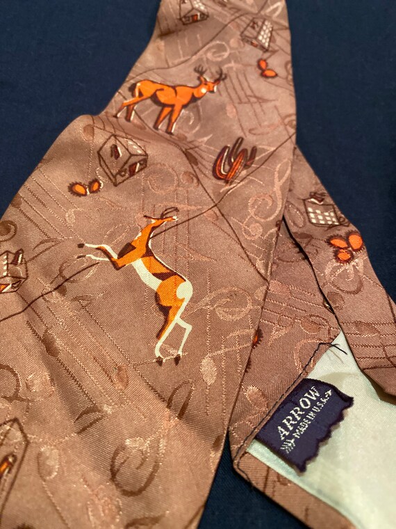 1940s -50s Vintage Mens Necktie / Label - ARROW - mad… - Gem