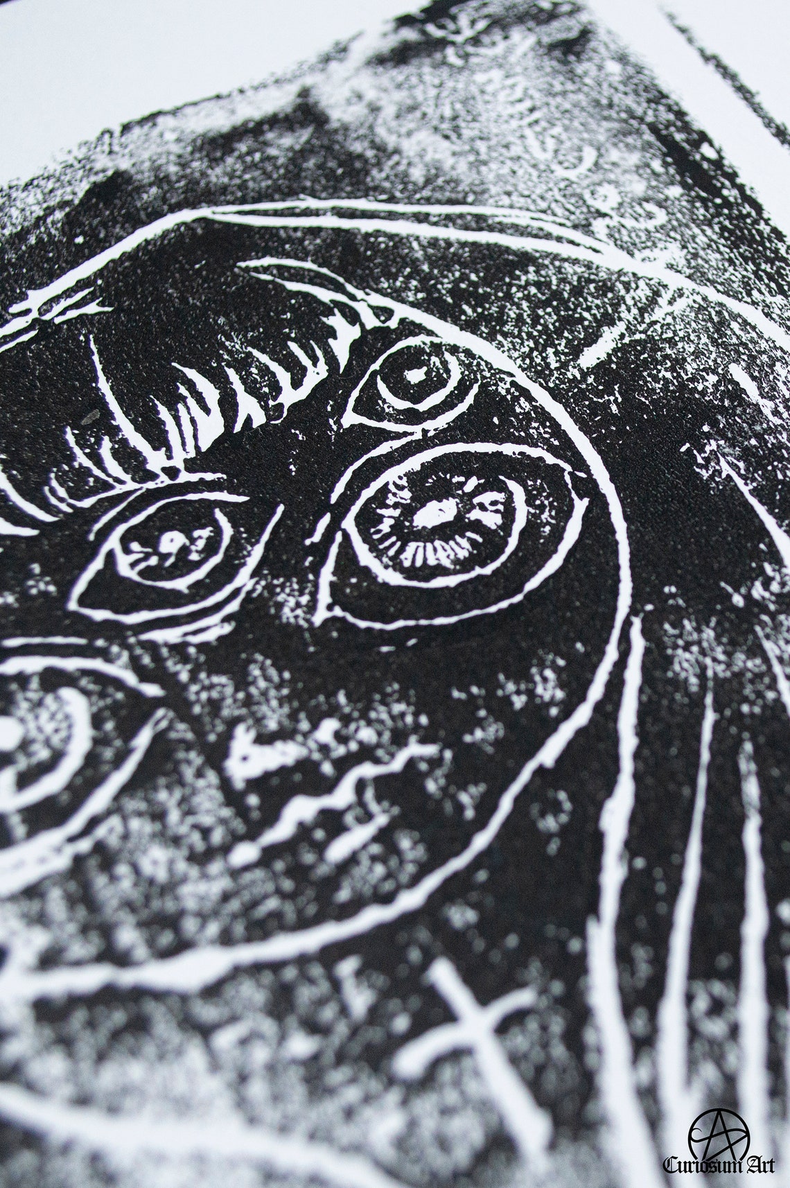 Linocut Style Many Eyes Artwork Gothic Interior Goth Wall - Etsy